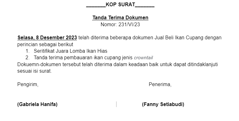 6 Document Receipt Examples and Their Formats - eendigo