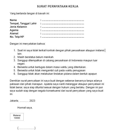 5 Contoh Surat Pernyataan Bermaterai yang Sah!